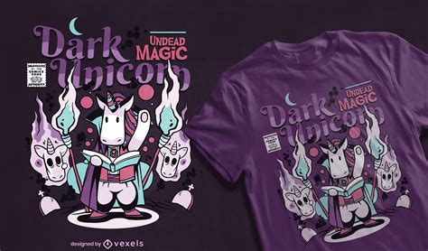 Dark Unicorn Comic T Shirt Design Vector Download