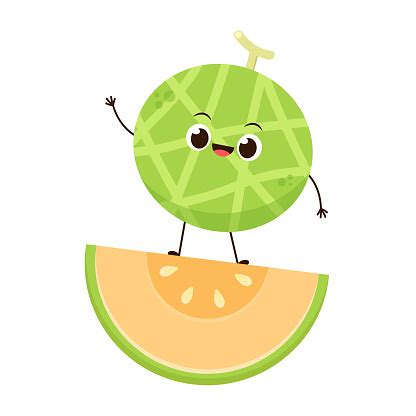 Desain Karakter Melon Melon Dengan Latar Belakang Putih Kartun Melon Ilustrasi Stok Unduh