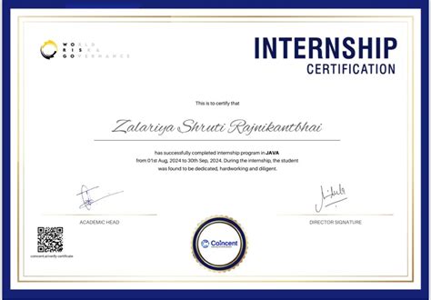 Internship Java Hybriddevelopment Careergrowth Certificate