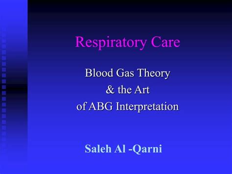 Blood Gas Interpretation Ppt