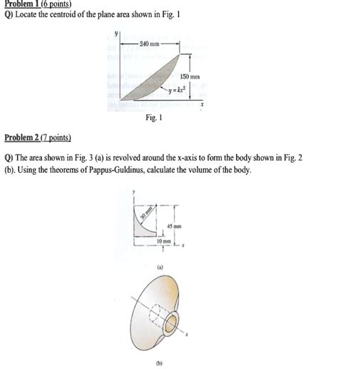 problem 1 6 points q locate the centroid of the plane area shown in