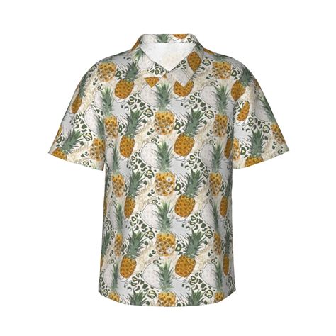 Bingfone Mens Short Sleeve Button Down Shirts Hawaiian Fruit