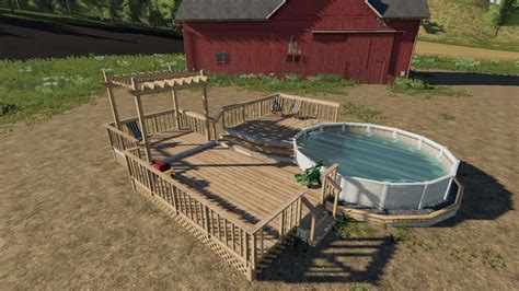 Fs19 Garden Decking And Pool V1000 Farming Simulator 17 Mod Fs