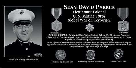 Lieutenant Colonel Sean David Parker Mt Soledad Virtual Plaque