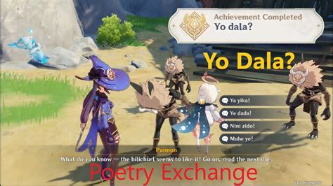 Poetry Exchange Daily Quest Yo Dala Achievement Genshin Impact