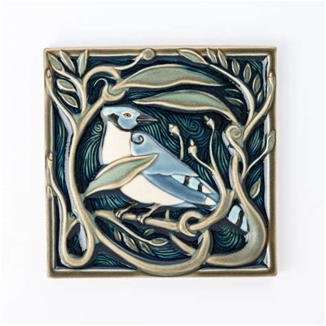 Hand Painted Bird Tile 6×6″ Stickley Museum