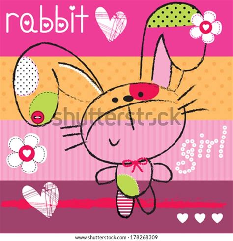 Cute Bunny Girl Vector Illustration Stock Vector Royalty Free