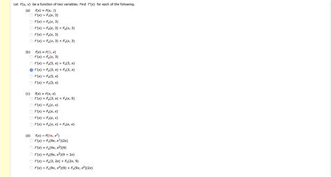 Solved Let F U V Be A Function Of Two Variables Find Chegg