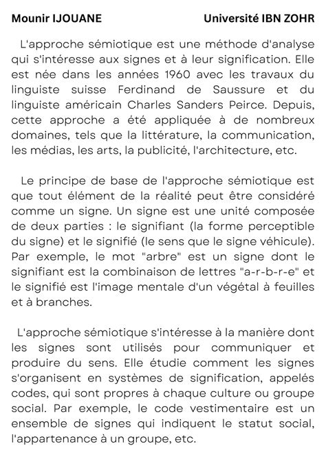 La Sémiotique 1890 1945 Lapproche Sémiotique Est Une Méthode D