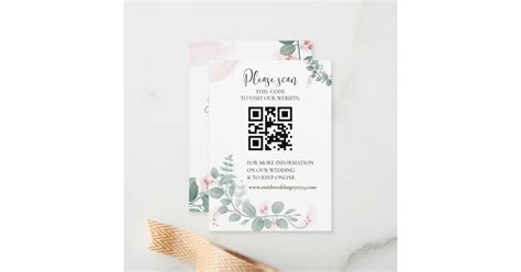 Een Bruiloft Rsvp Met Qr Code Enclosure Card Notitiekaartje Zazzle Nl