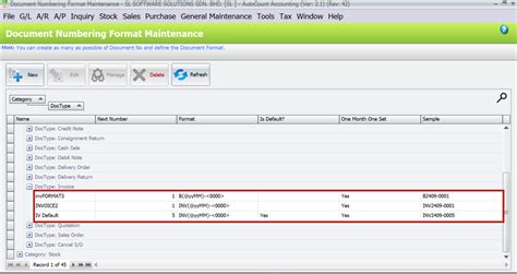 Document Numbering Format Autocount Software