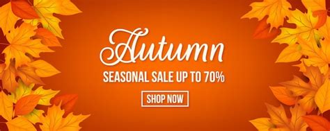 현실적인 수평 가을 배너 템플릿 무료 벡터