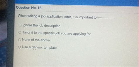 Question No When Writing A Job Application Studyx