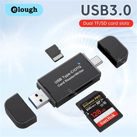 Elough Otg 카드 리더기 Usb 30 및 C에서 Sd 마이크로 Tf 메모리 노트북 액세서리 티몬