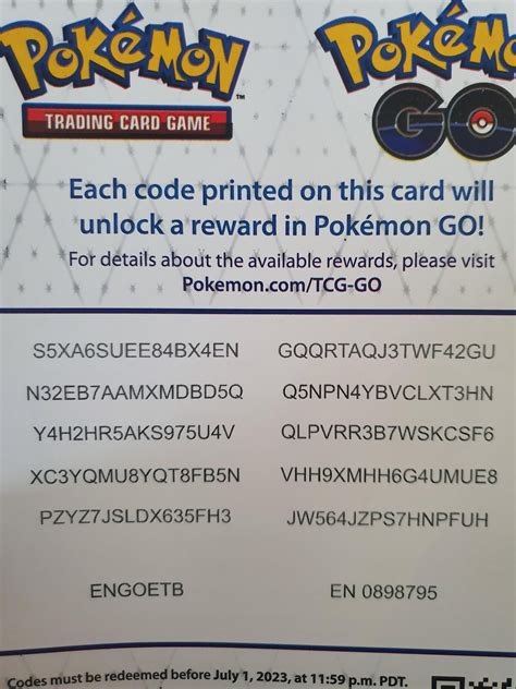 Free Pokemon Go Codes Rpokemontcg