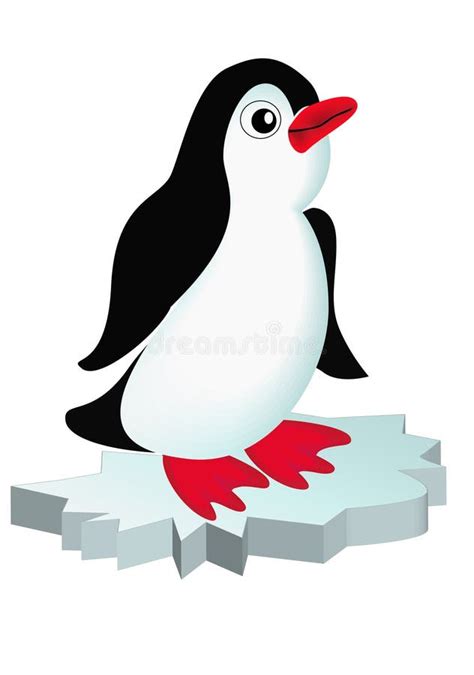 Penguin On Block Of Ice Stock Vector Illustration Of Wing 16438100