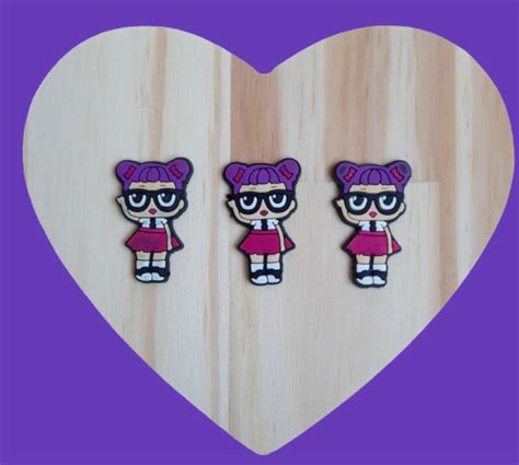 Aplique Boneca Lol Cabelo Roxo 37x22mm Com 5 Unidades Elo7