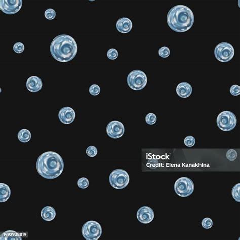 둥글고 투명한 맑은 물방울이 있는 이음매 없는 패턴 바닷물 수족관 바다 해양 수중 생물의 방울 직물 직물 배너 포장지 벽지에 대한 그림 구에 대한 스톡 벡터 아트 및 기타