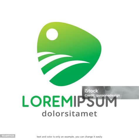 Vektor Desain Template Pertanian Alam Lambang Konsep Desain Simbol