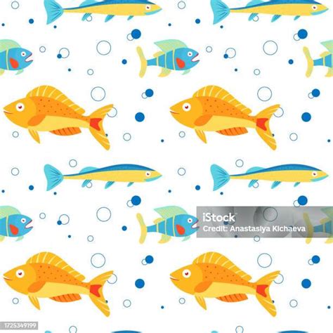 다양한 색상의 바다 물고기와 다채로운 이음매없는 패턴 개체 그룹에 대한 스톡 벡터 아트 및 기타 이미지 개체 그룹 거북이 귀여운 Istock