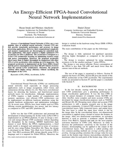 Irmak2021energyefficient Pdf Field Programmable Gate Array Computer Vision