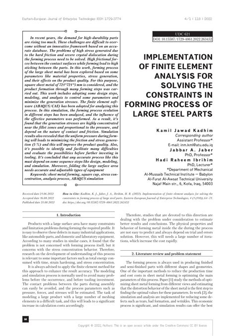 pdf implementation of finite element analysis for solving the