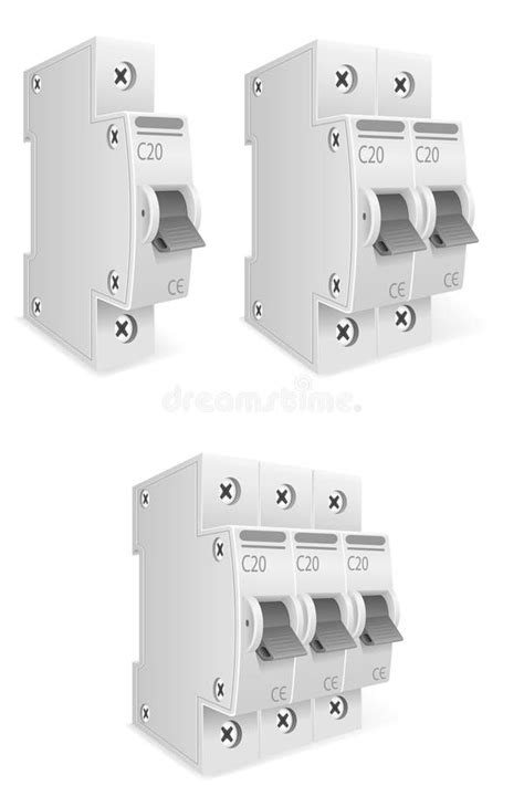 Automatic Electrical Switches Circuit Breaker Stock Vector Illustration Stock Vector