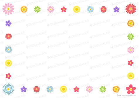 かわいい花柄の枠の無料イラスト素材｜dakimg
