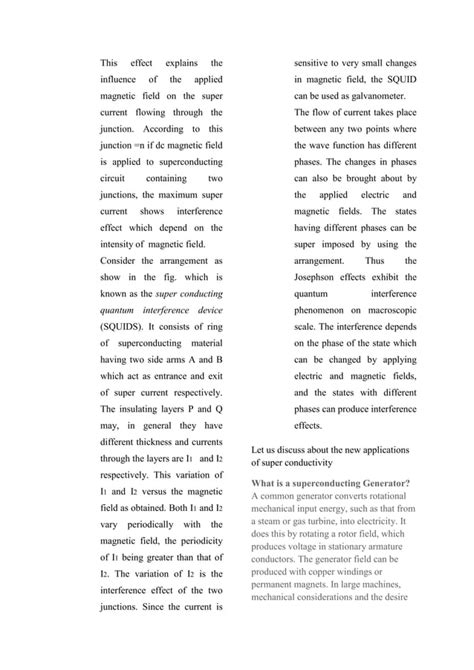 Superconductivity And Its Applications Docx