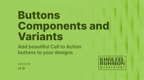 Buttons Components And Variants Figma
