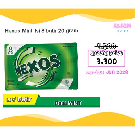 Jual Permen Hexos Mint Isi 8 Butir 20 Gram Shopee Indonesia