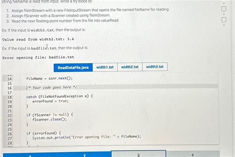 solved string filename is read from input write a try block