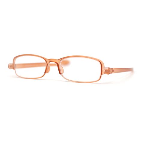 Adjustable Lens Angle Plastic Rectangular Reading Glasses Peach 35