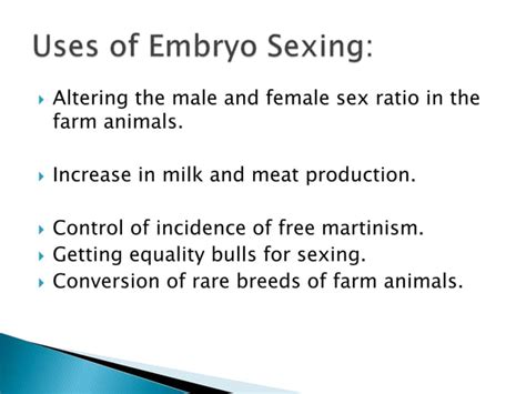 Embryo Sexing Pptx Reproductive Health Diseases And Conditions