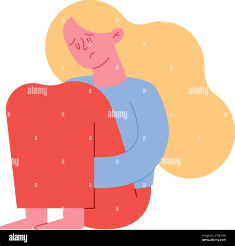 Woman With Depression Vector Isolated Stock Vector Image And Art Alamy