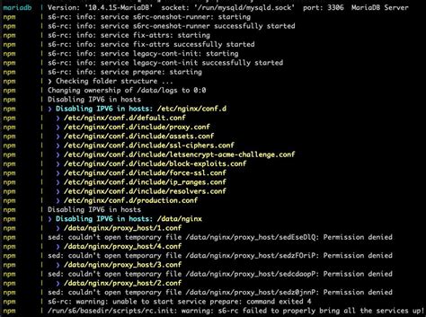 Permission Denied On Sed When Bringing Up Container For Each Proxyhost