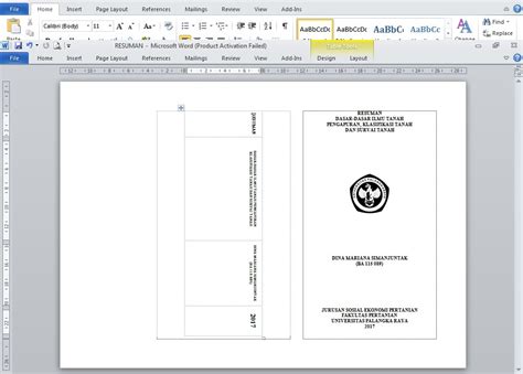 Cara Membuat Cover Buku Di Ms Word