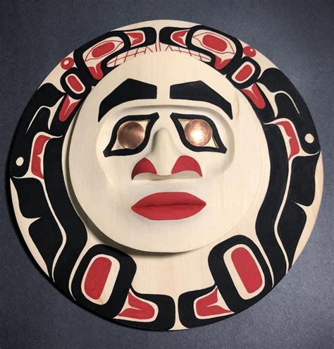 West Coast Native Moon Mask With Killer Whale Spirit