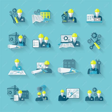 고정 도구와 기어 아이콘 엔지니어 건설 장비 산업 기술자 노동자 격리 된 벡터 일러스트 레이 션 무료 벡터