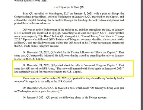 方舟子 On Twitter 著名华人川卫兵屈彪今天被美国司法部正式起诉。他曾在网上策划带枪占领国会、活捉佩洛西，在视频里激动地宣布“我们