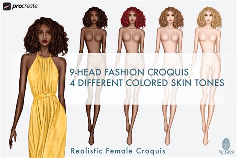 Female Fashion Figure Templates Catwalk Model Different Colored