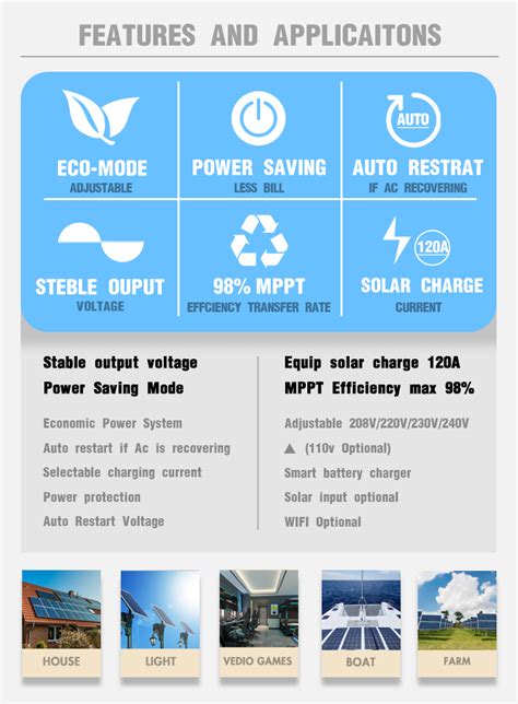 Techfine 10kva 8000w Solar Hybrid Inverter 120a 48v Mppt Solar Charge