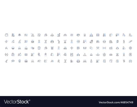 Time Planning Line Icons Collection Scheduling Vector Image