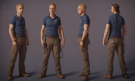 Premium AI Image Illustration Man Character Turnaround Characters For