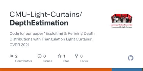 GitHub CMU Light Curtains DepthEstimation Code For Our Paper Exploiting Refining Depth