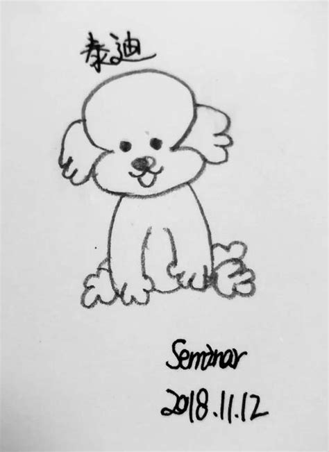泰迪狗水彩简笔画 简笔画图片大全 普车都