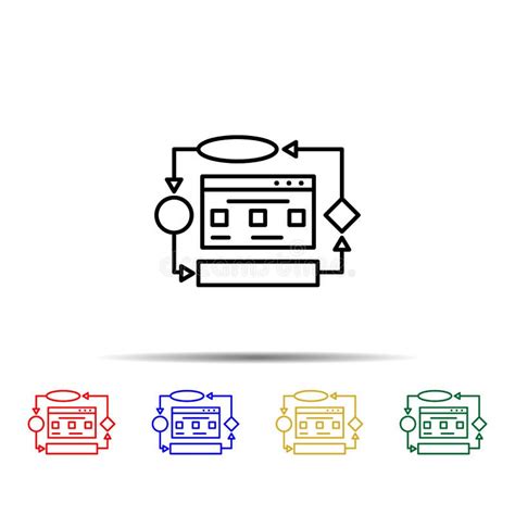 Website Algorithm Multi Color Style Icon Simple Thin Line Outline