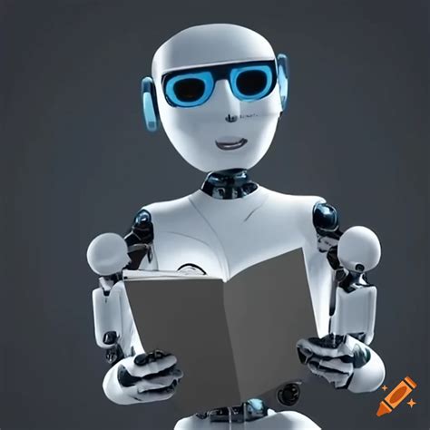 Robot Reading A Book With Glasses On Craiyon