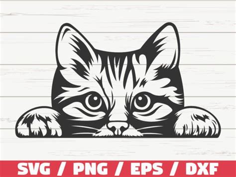 Cat Svg Peeking Cat Svg Cut File Graphic By Zecworkshop · Creative