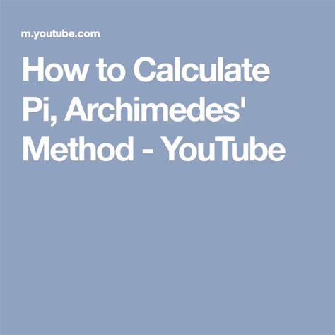 How To Calculate Pi Archimedes Method